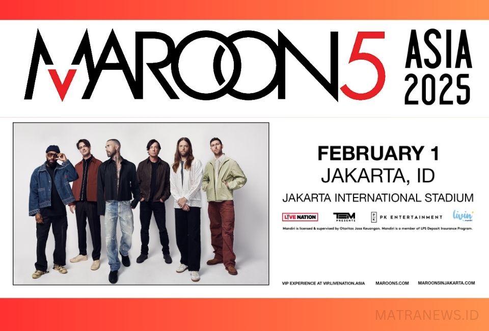 Maroon 5 Kembali ke Jakarta 2025! Tiket Mulai Dijual, Jangan Sampai ...